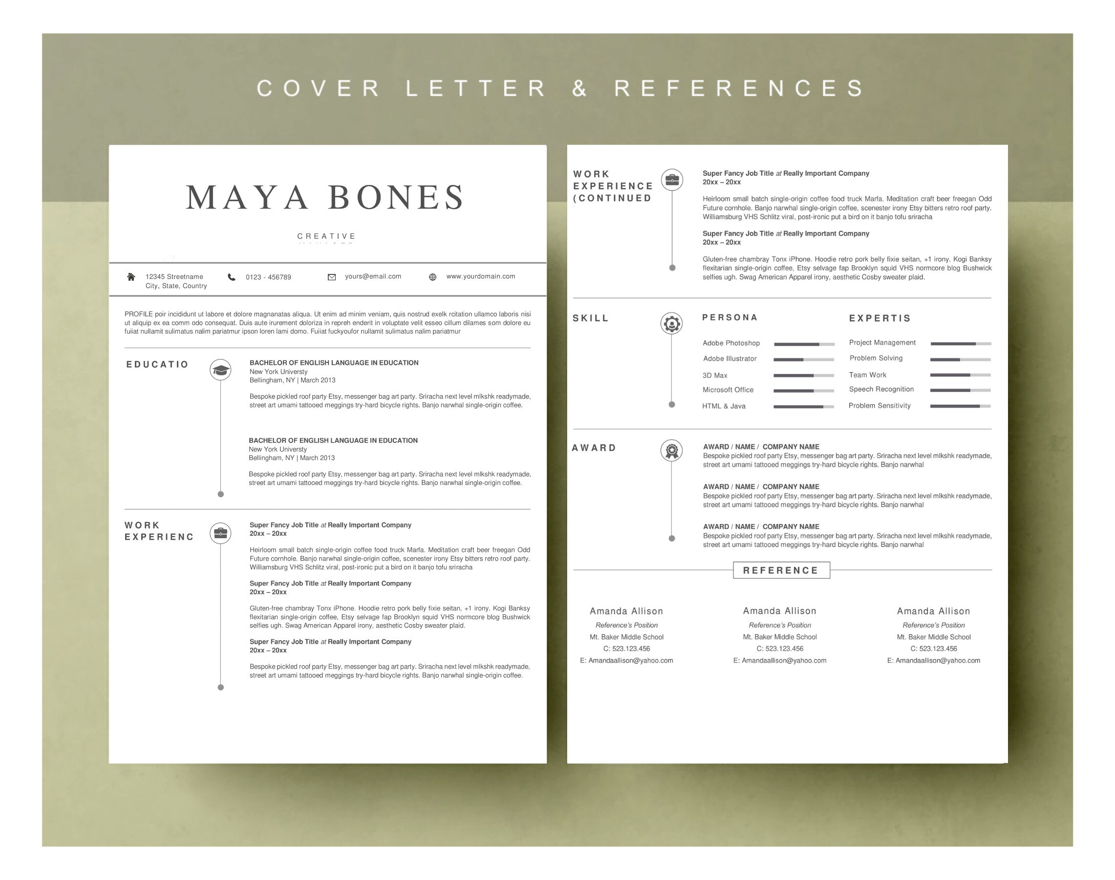 Teacher Resume, Resume Template Word, Professional Resume, Modern ...