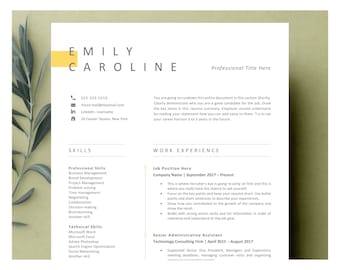 Teacher Resume, Resume Template Word, Professional Resume, Modern ...