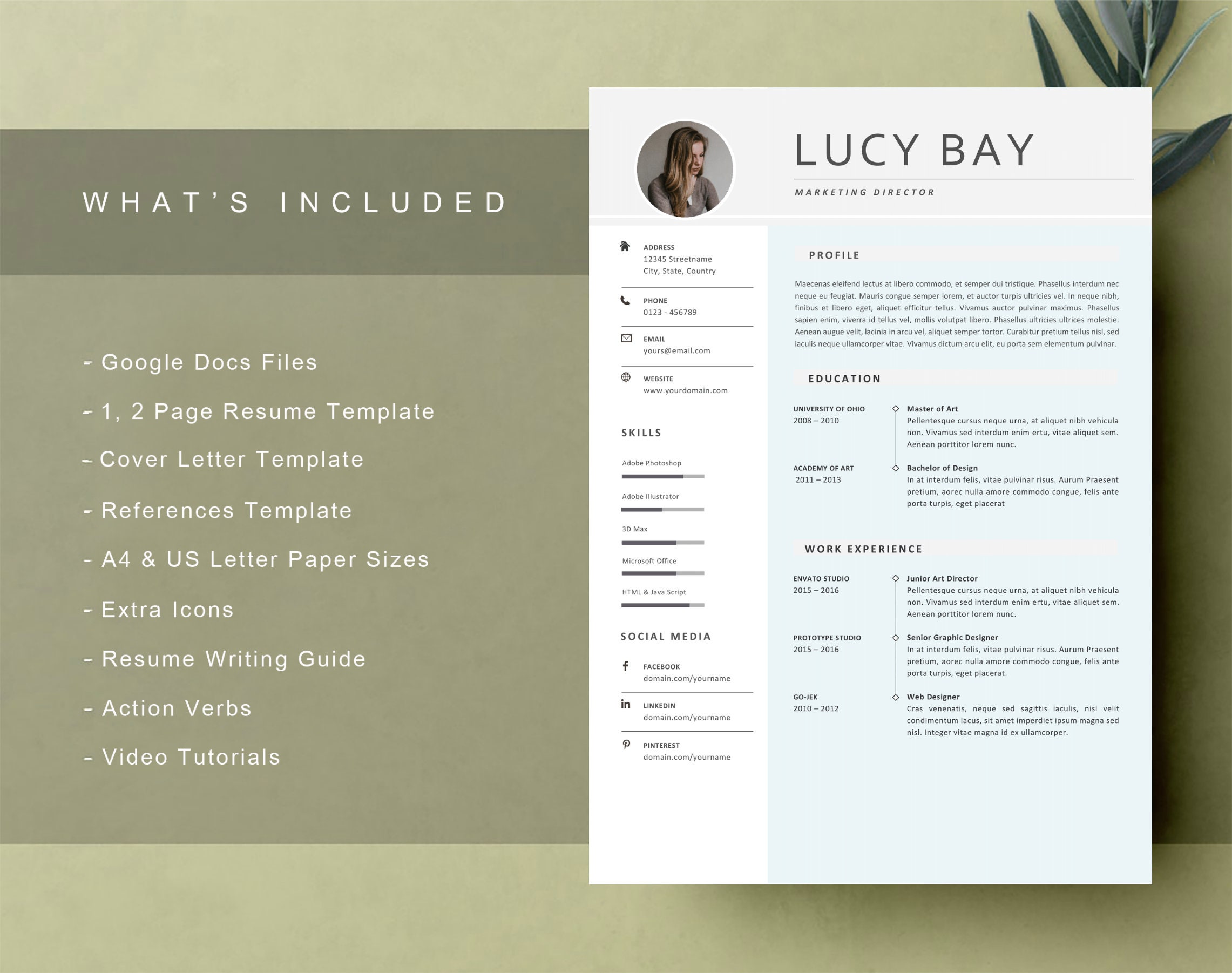 Teacher Resume, Resume Template Word, Professional Resume, Modern ...