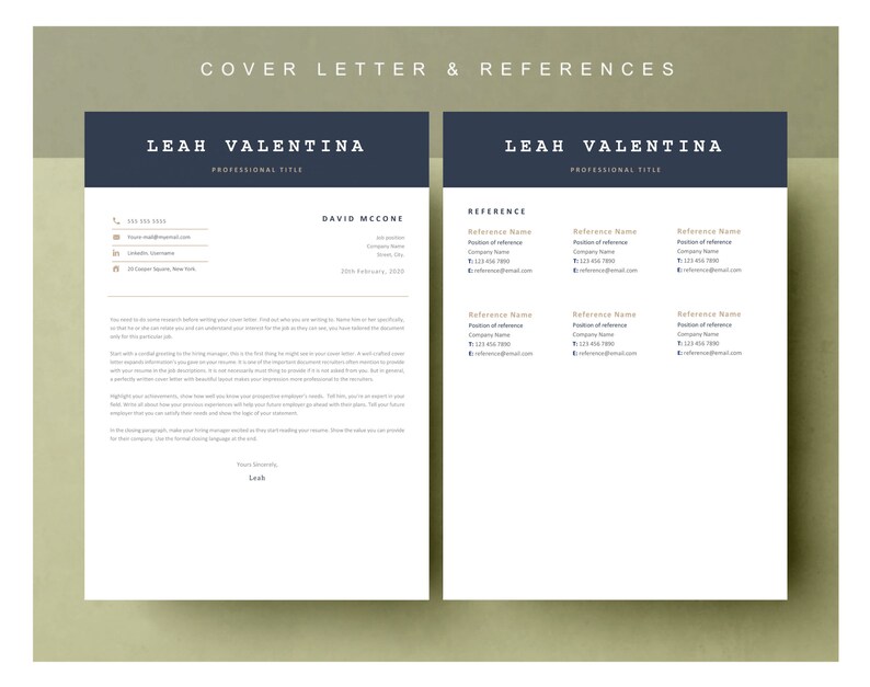 Teacher Resume, Resume Template Word, Professional Resume, Modern ...