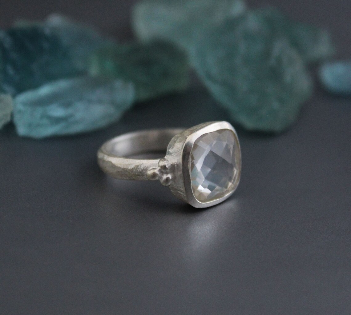 Clear Quartz Ring 925 Solid Sterling Silver Ring Crystal - Etsy