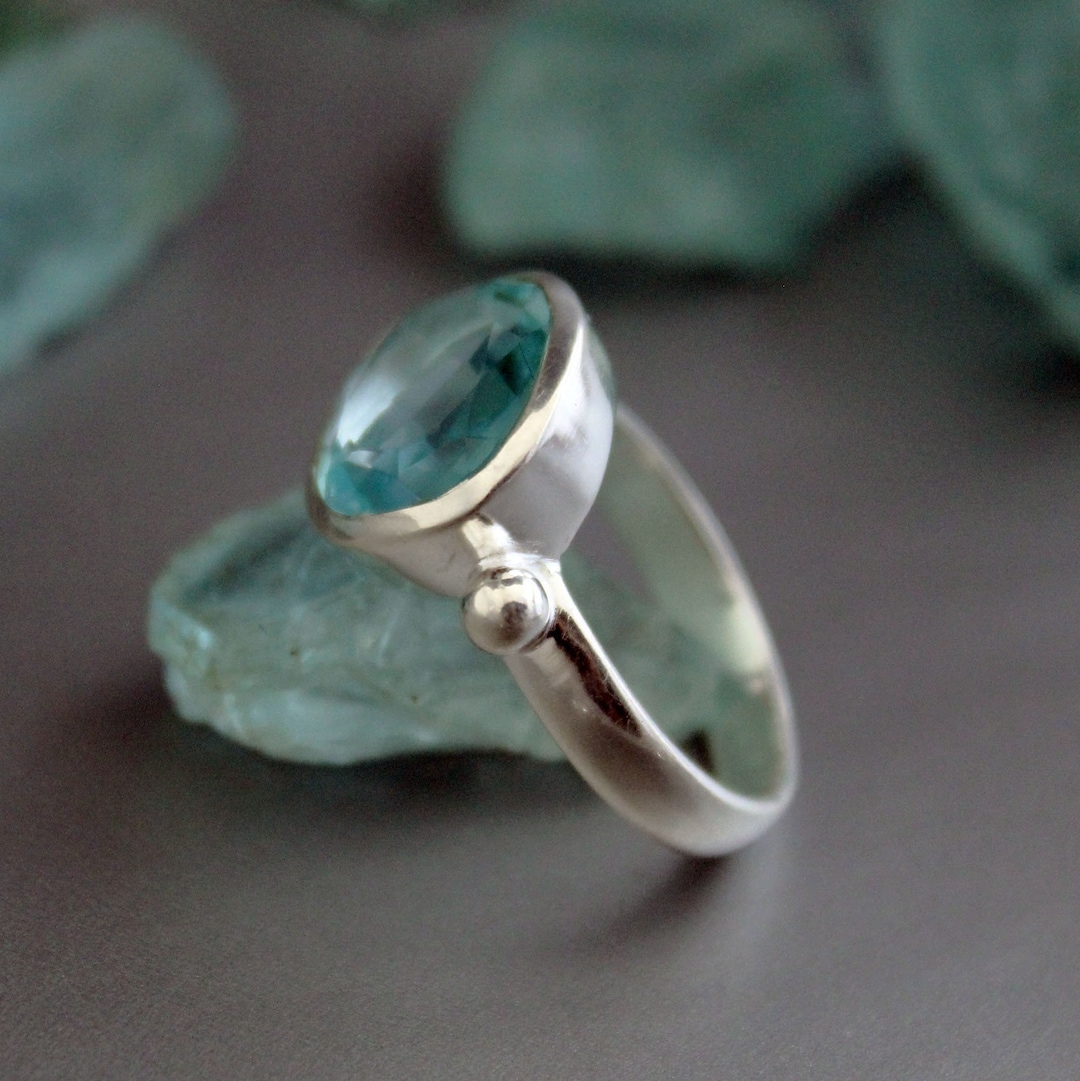 Blue Quartz Ring, Gemstone Ring, Minimalist Ring, Handmade Jewelry ...