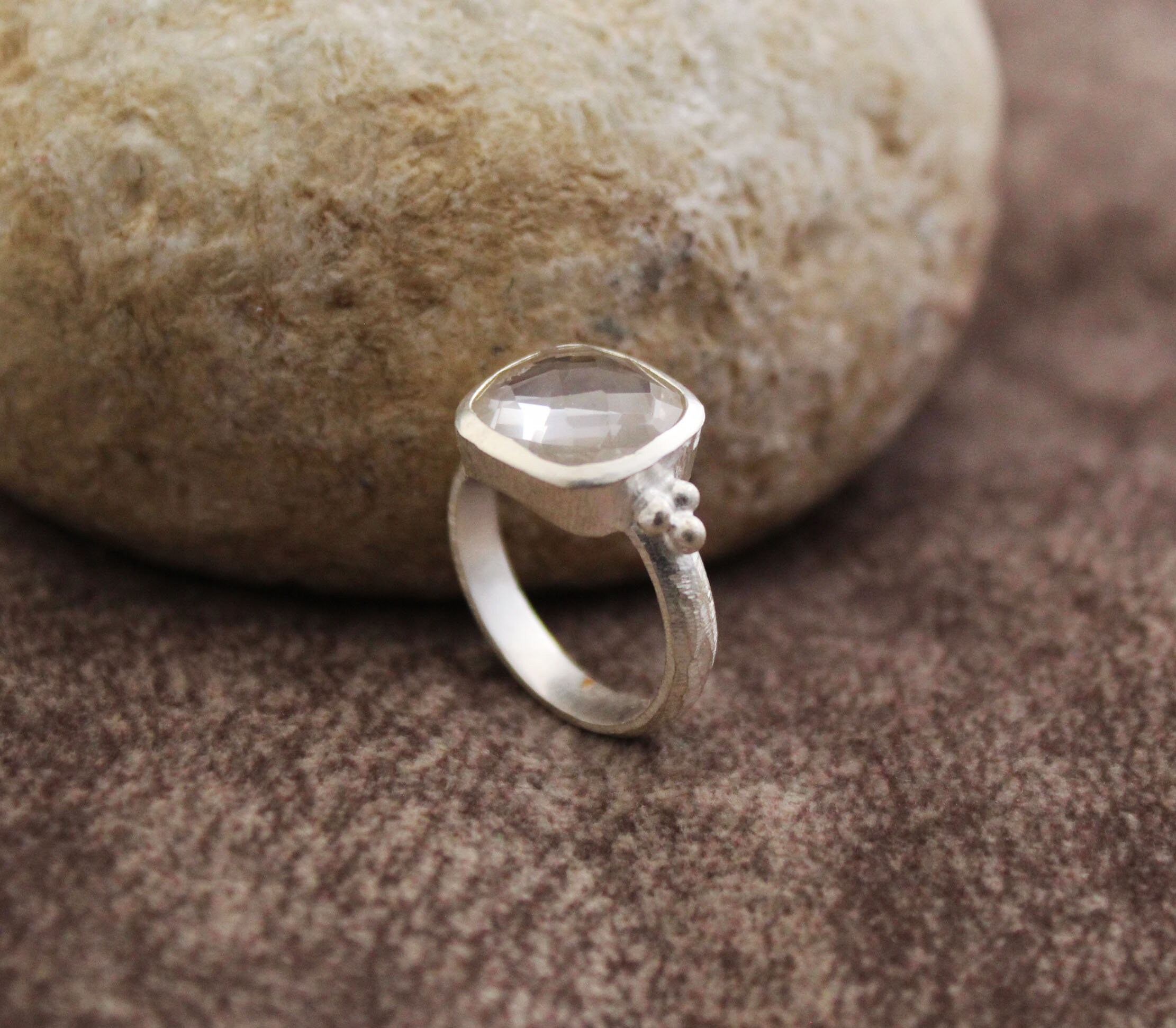 Clear Quartz Ring 925 Solid Sterling Silver Ring Crystal - Etsy