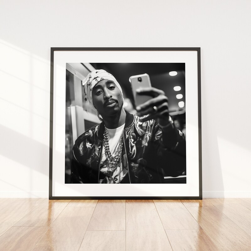 Tupac Black and White Print - Etsy