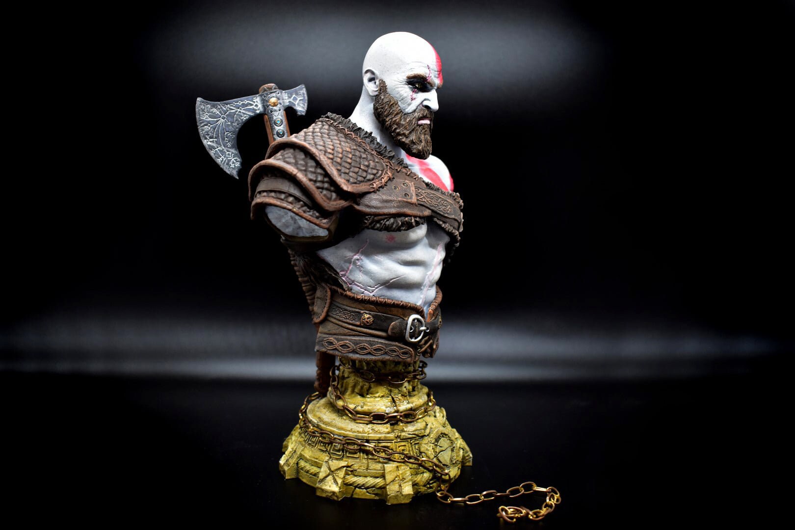 God of War Kratos Bust Crato Buste Video Games Statue Gamer - Etsy