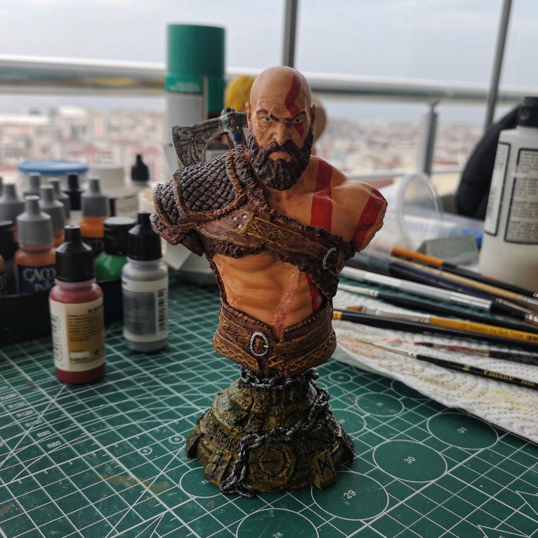 God of War Kratos Statue, Kratos Bust, Crato Buste, Video Game Gifts ...