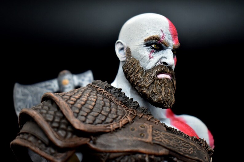 God of War Kratos Bust Crato Buste Video Games Statue Gamer - Etsy