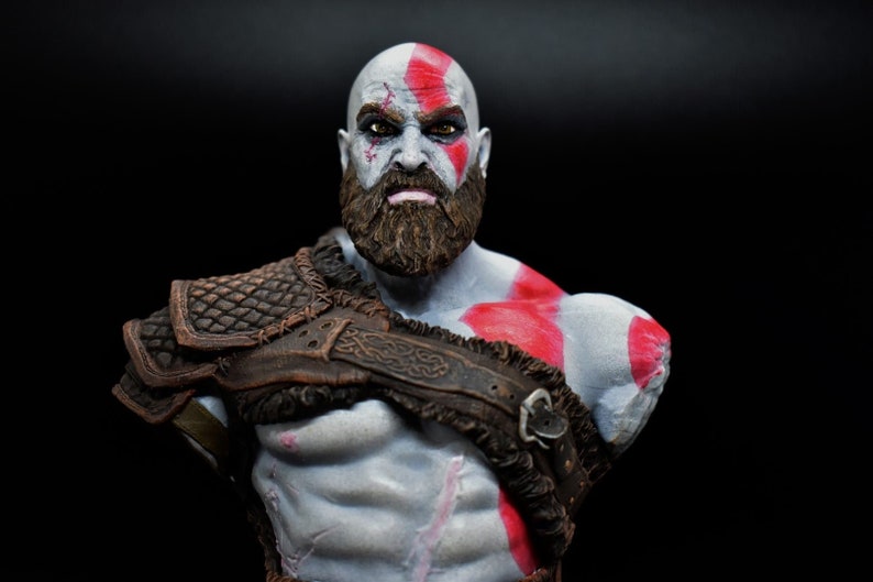 God of War Kratos Bust Crato Buste Video Games Statue Gamer - Etsy