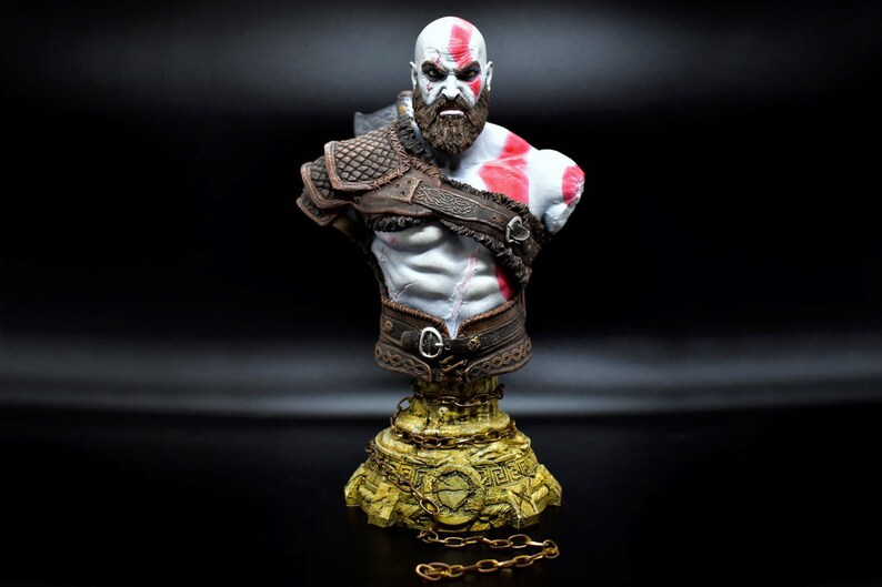 God of War Kratos Bust Crato Buste Video Games Statue Gamer - Etsy