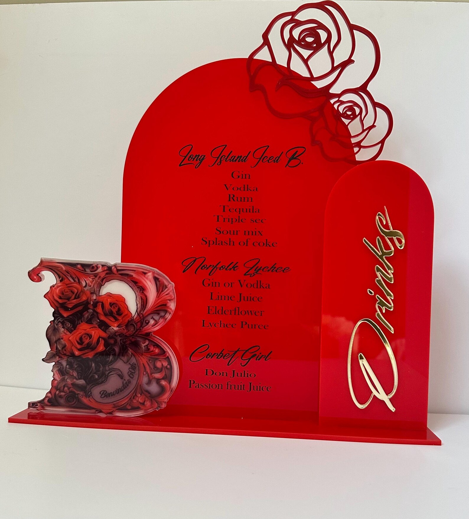 Custom Acrylic Bar Menu : Customized Colors, Customized Signature ...