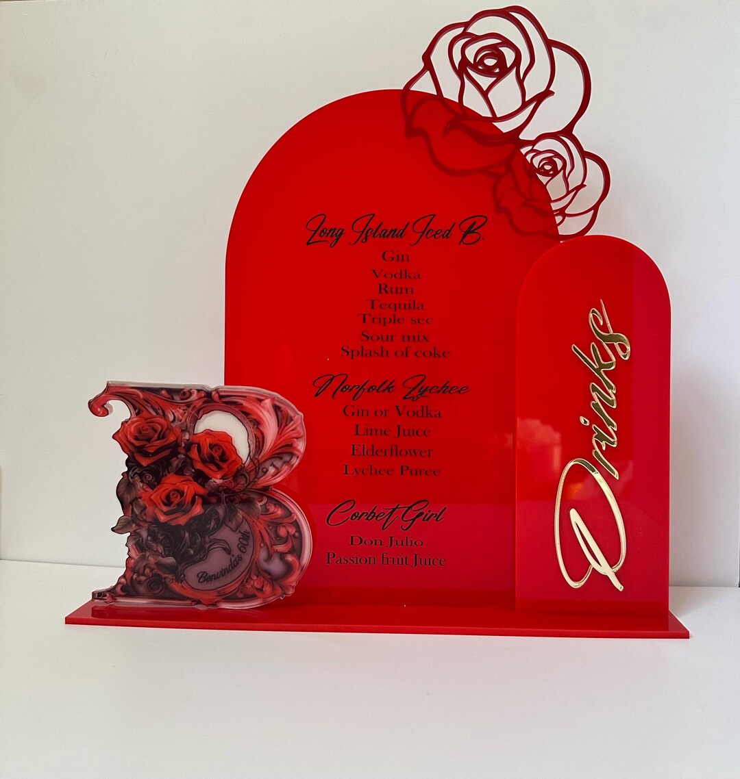 Custom Acrylic Bar Menu : Customized Colors, Customized Signature ...