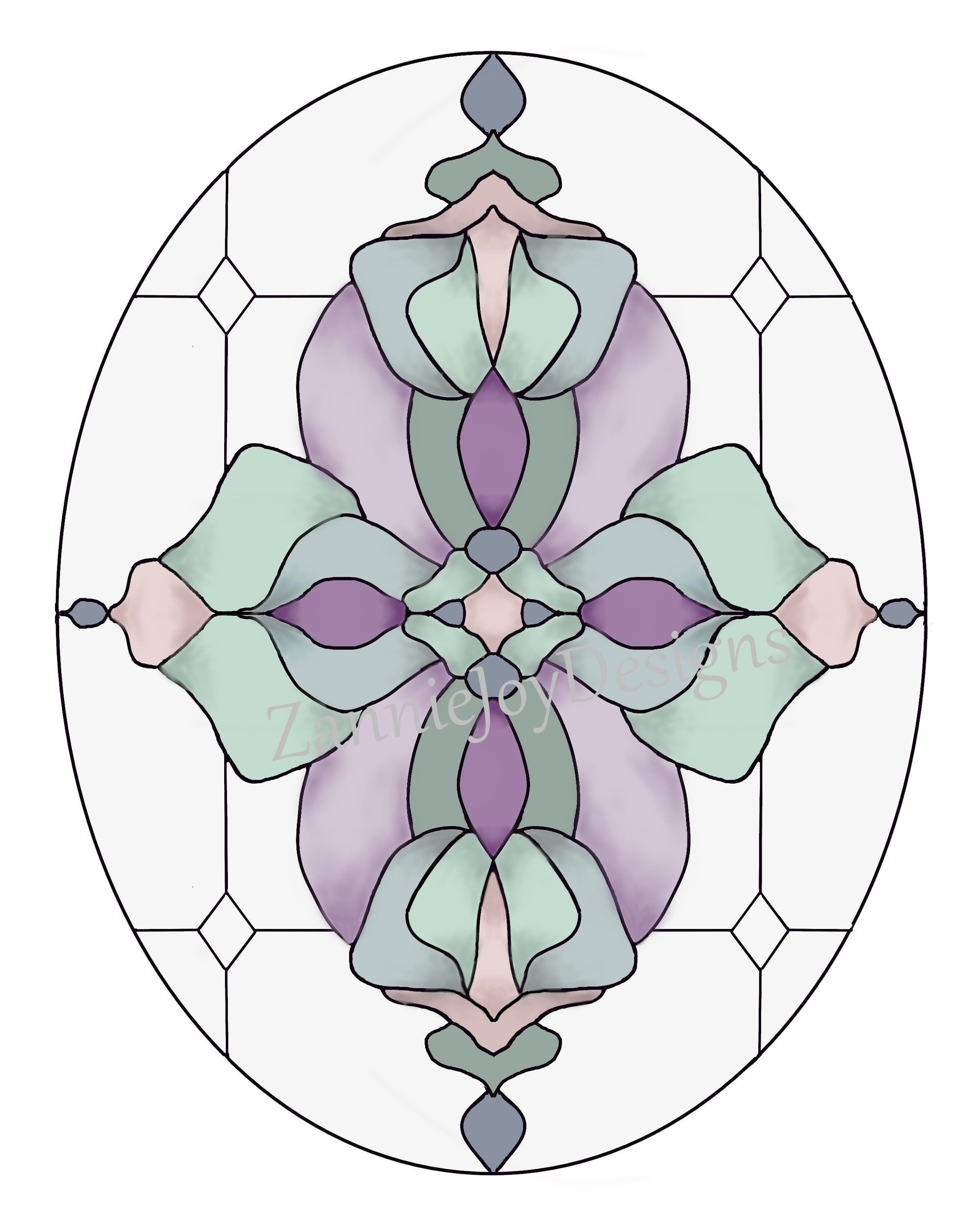 Stained Glass Pattern, Instant PDF Download, Printable Pattern ...
