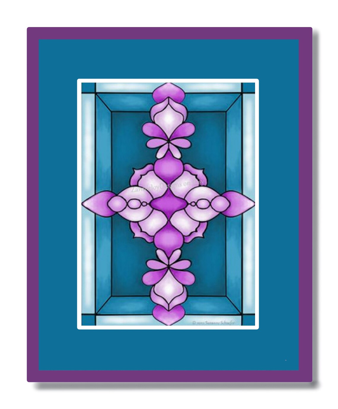 Stained Glass Oblong Pattern, Instant Download, Coloring Page ...
