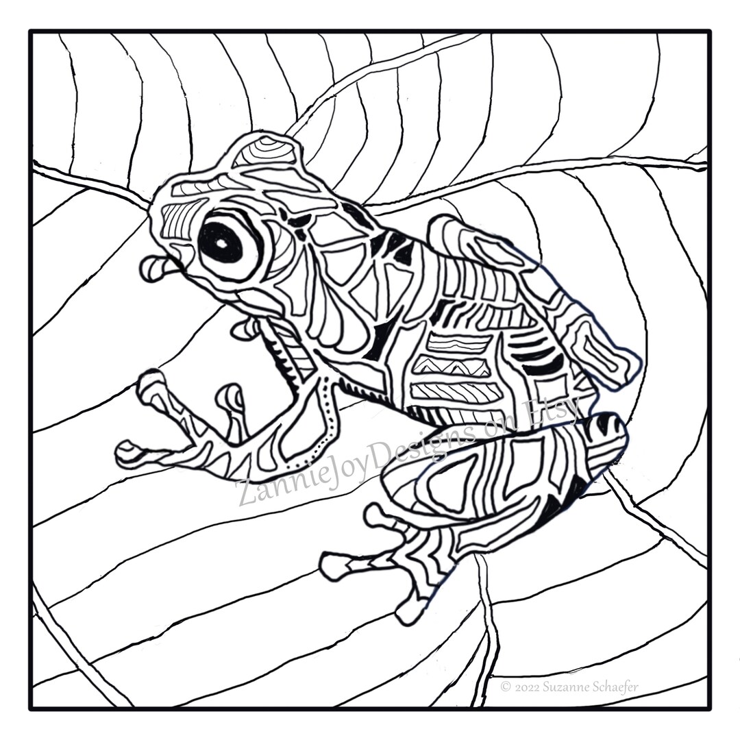 Zentangle Frog Print Instant Download Printable PDF Tree - Etsy