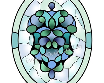 Stained Glass Pattern Instant Download Printable PDF - Etsy