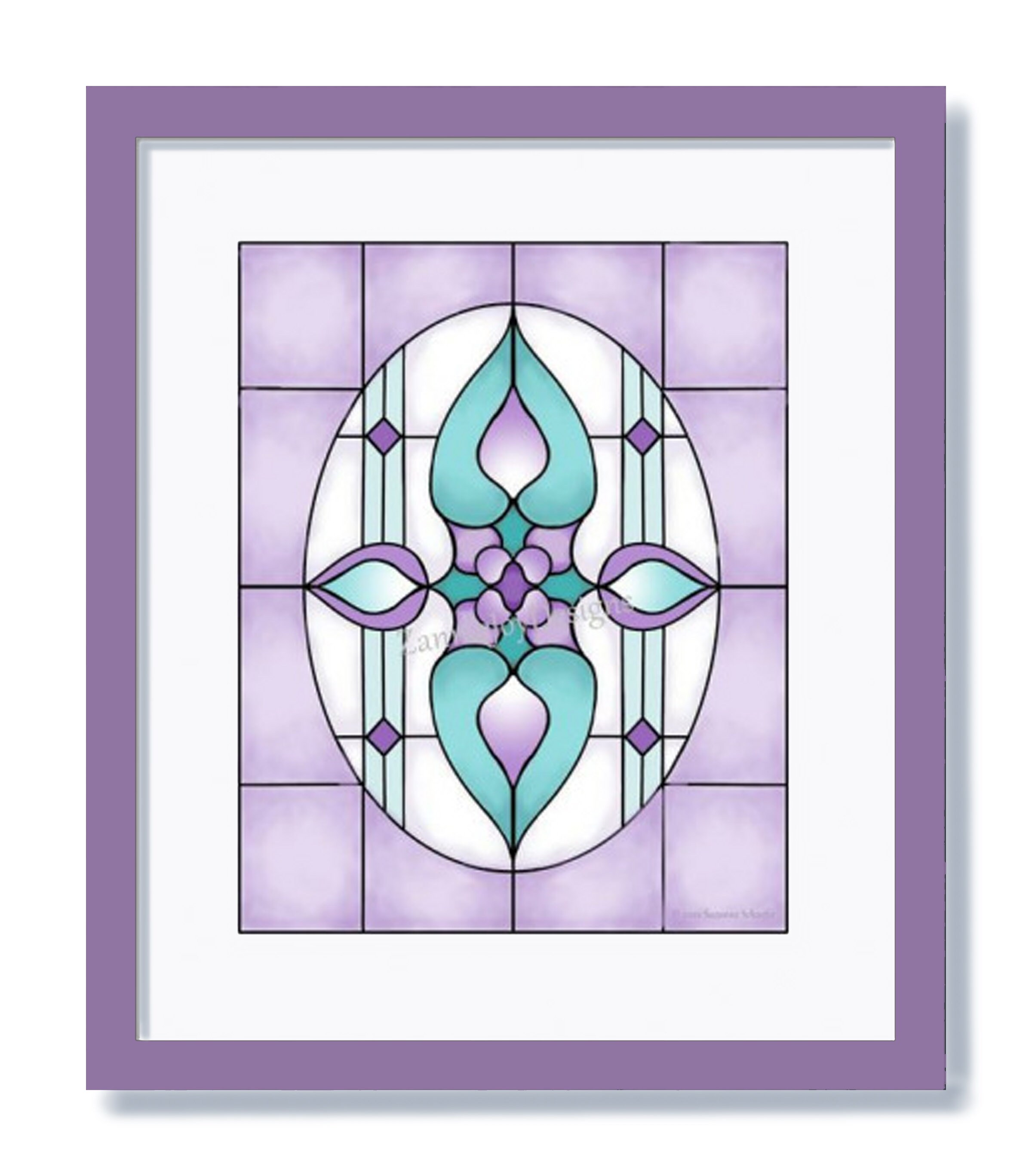 Stained Glass Print, Instant Download, Printable Art, Abstract ...