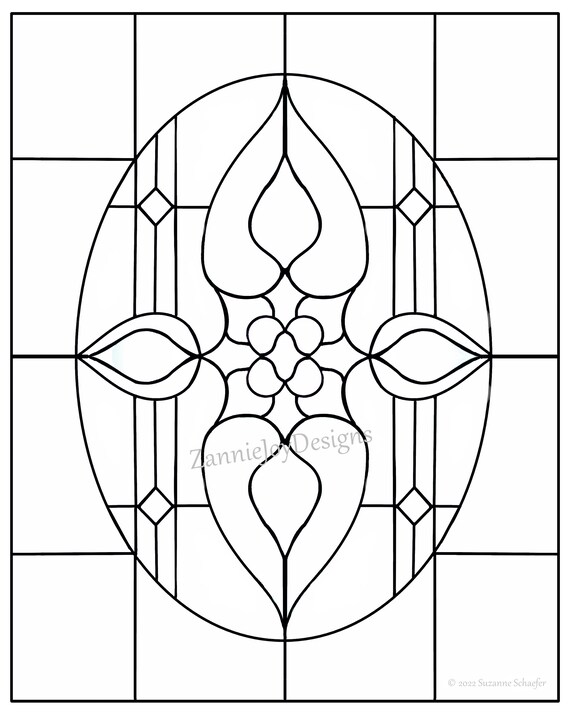 Stained Glass Pattern Instant Download Printable PDF - Etsy
