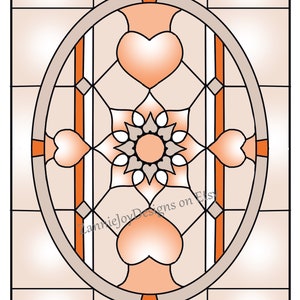 Stained Glass Pattern, Hearts Pattern, Valentine, Instant Download ...