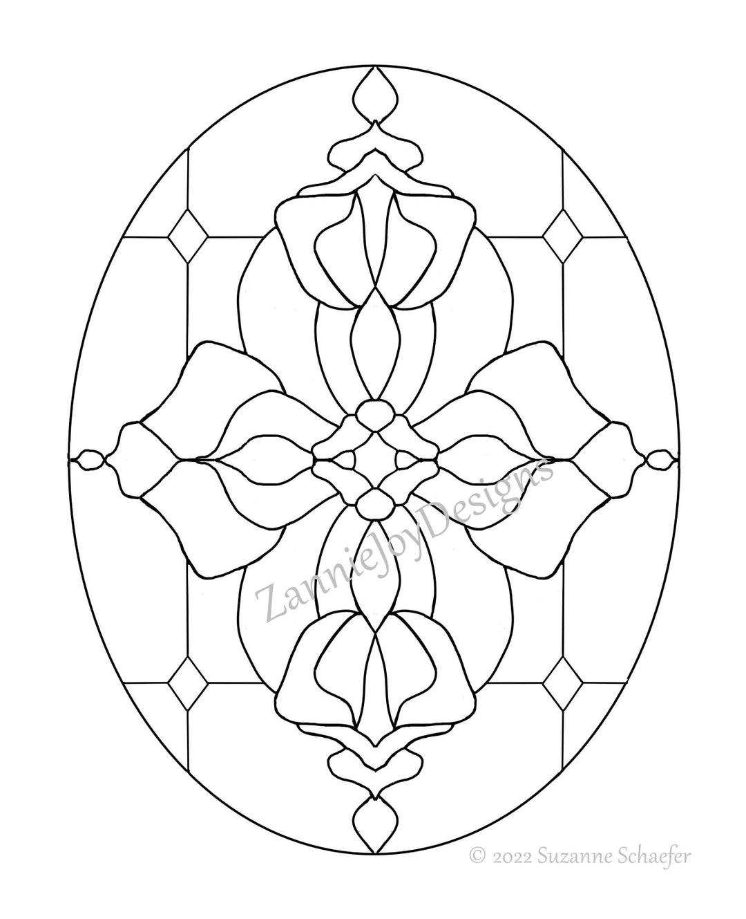 Stained Glass Pattern, Instant PDF Download, Printable Pattern ...