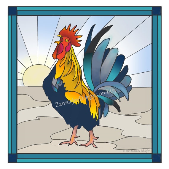 Rooster Crowing Drawing