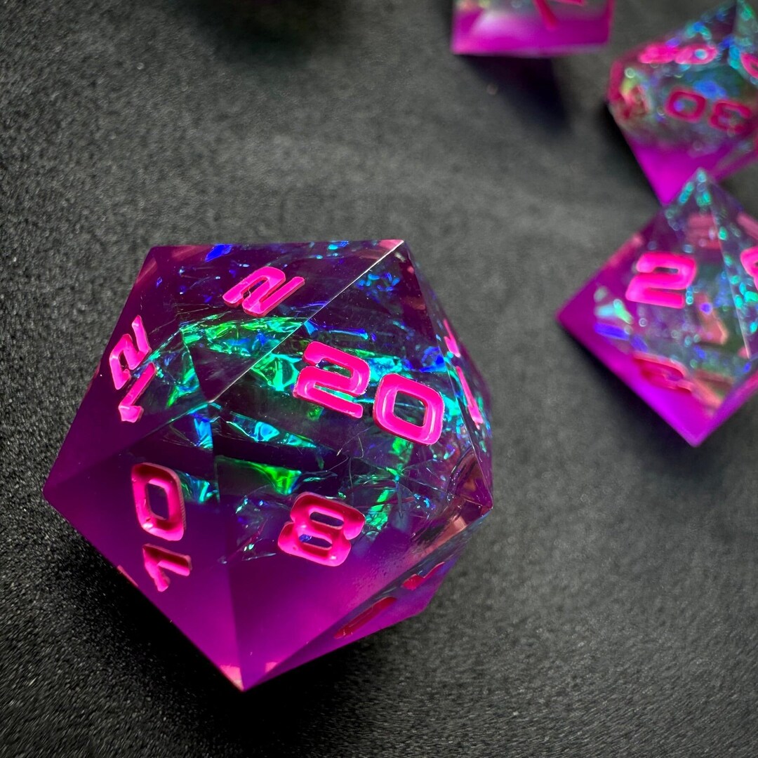 Spellwave, 7-piece Sharp Edged Resin Polyhedral Dnd Dice Set - Etsy