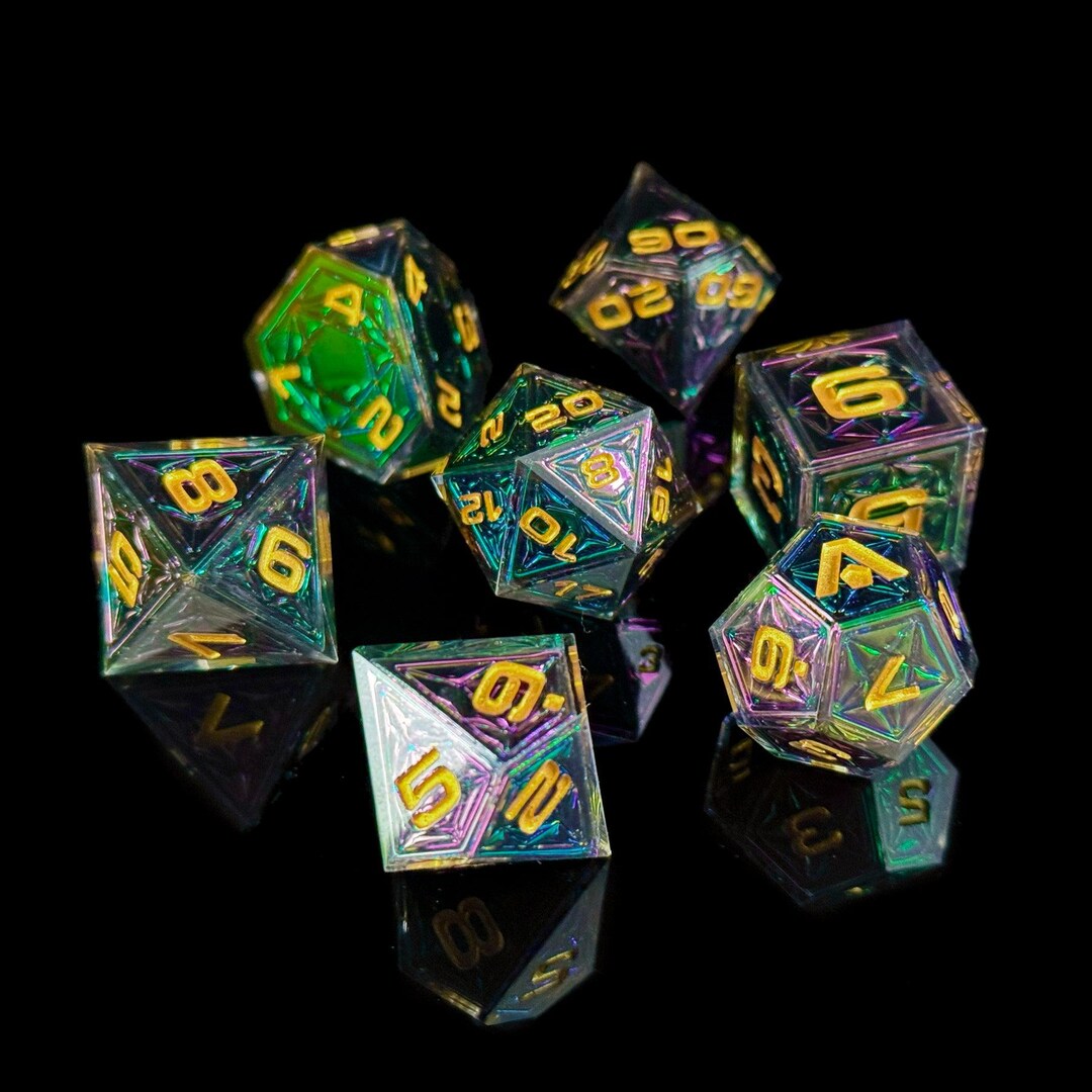 Fallen Cathedral Dice – 7-piece Sharp Edged Resin Dice – Inspired by ...