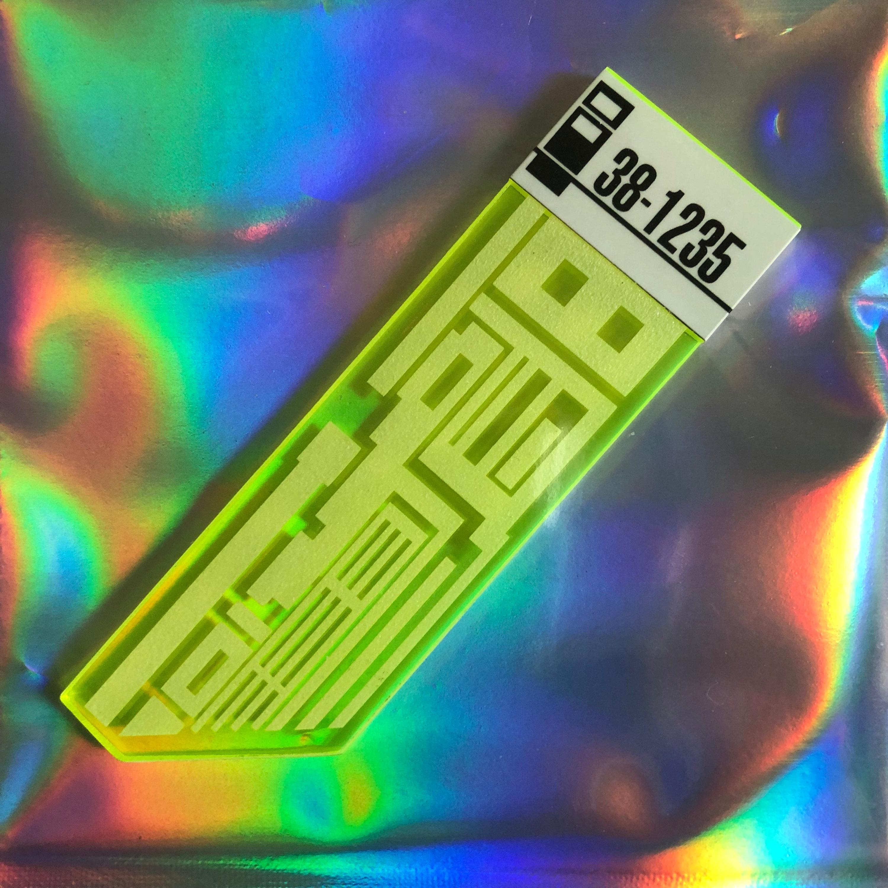 Isolinear Chip – Neon Yellow/green Acrylic, Laser Etched With White ...