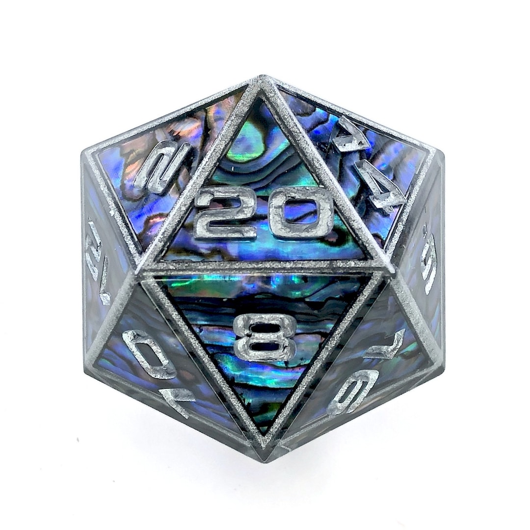Abalone Shell, D20 Sharp Edged Resin Polyhedral Dnd Dice 35mm Chonk - Etsy