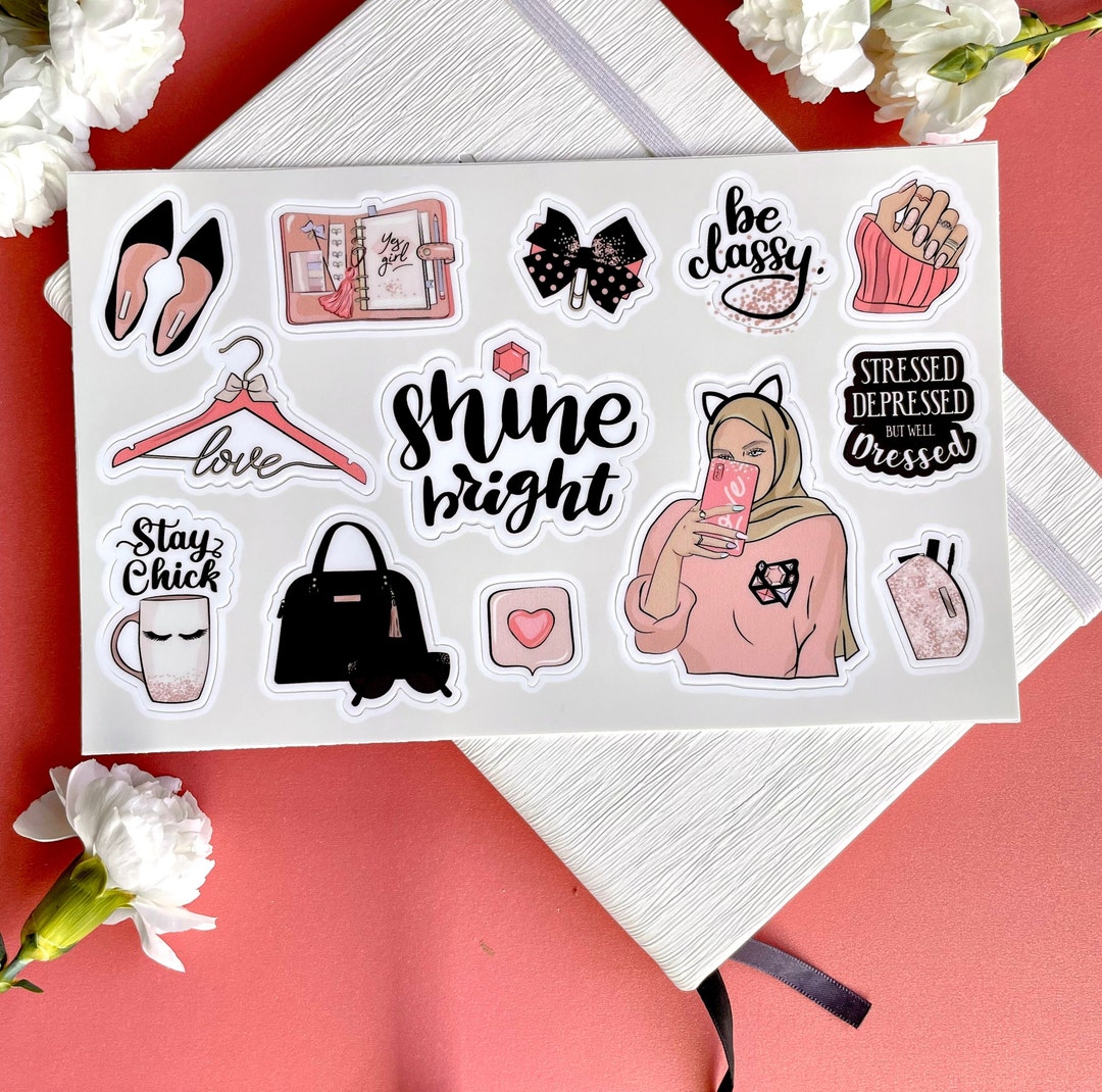 Chic & Inspired Muslimah Sticker Sheet - Waterproof and Reusable ...