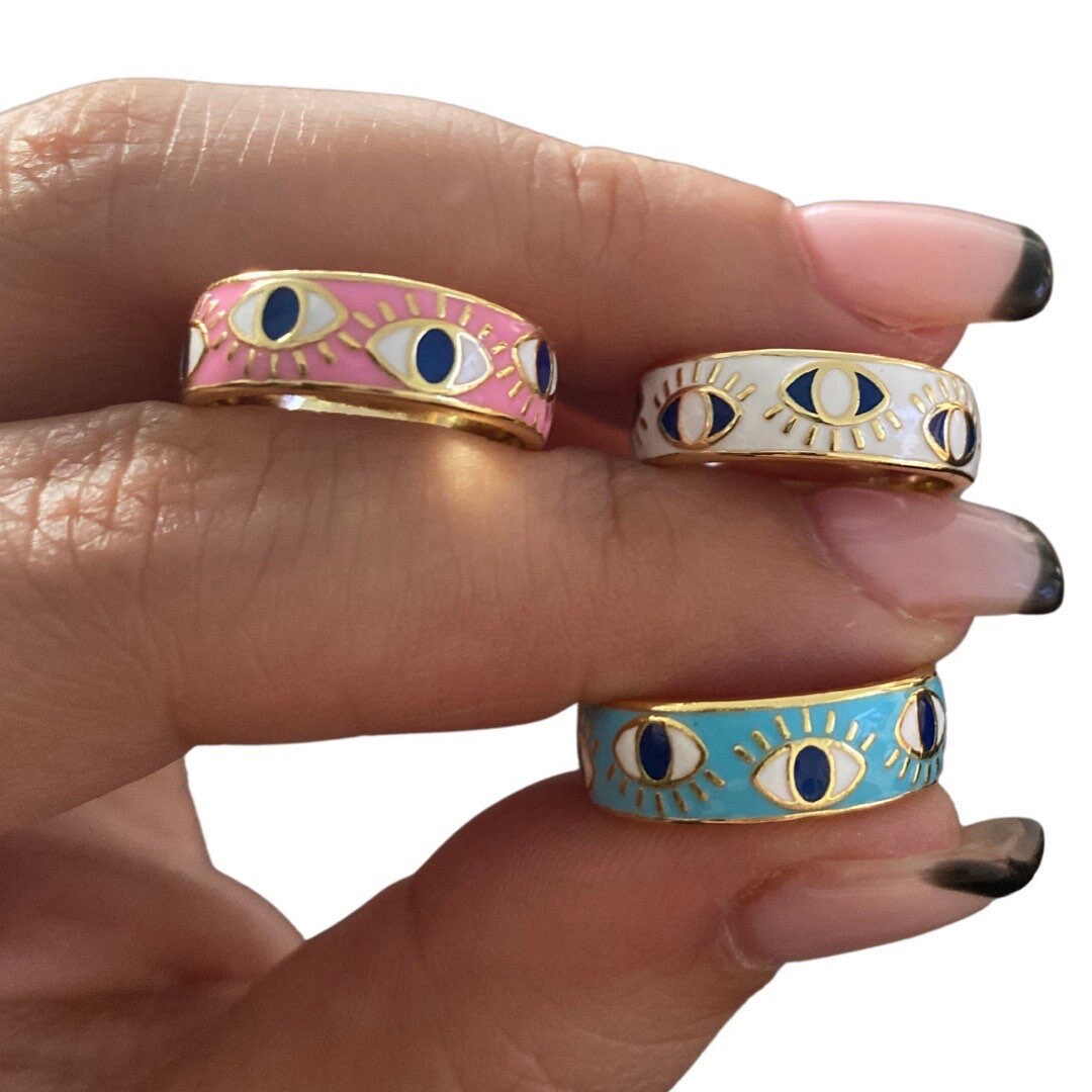 Pastel Enamel Ring Boho Ring Pastel Jewellery Gift for Her Ring Pastel ...