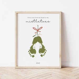 Mistletoes Christmas Footprint Craft, Christmas Handprint Craft ...