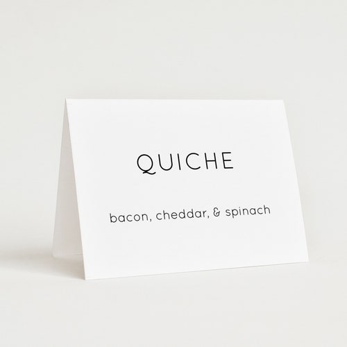 Minimal Editable Food Labels for Buffet Printable Food Card - Etsy