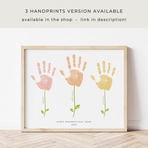 Self Editable Mother's Day Flower Handprint Art for One Kid | Custom ...