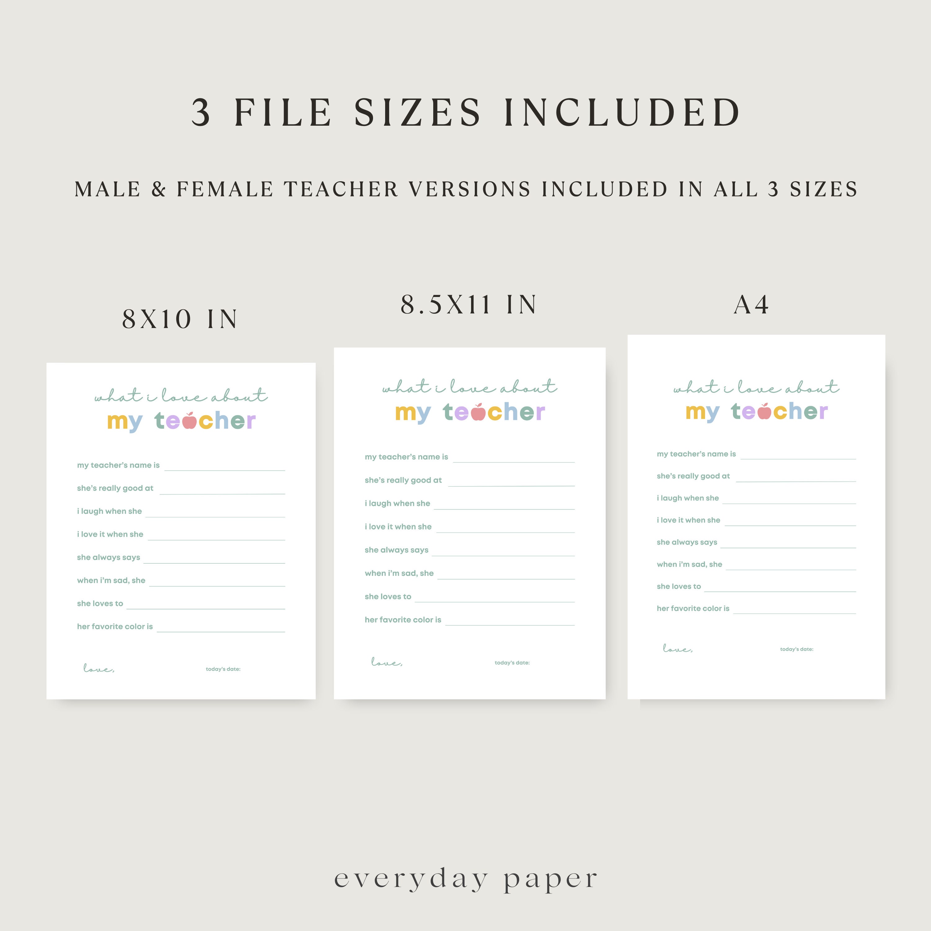 Teacher Questionnaire Interview | Teacher Card From Student | End of ...