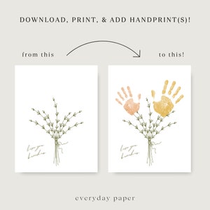 Bouquet Handprint Art Printable | Love You Bunches Flower Handprint ...