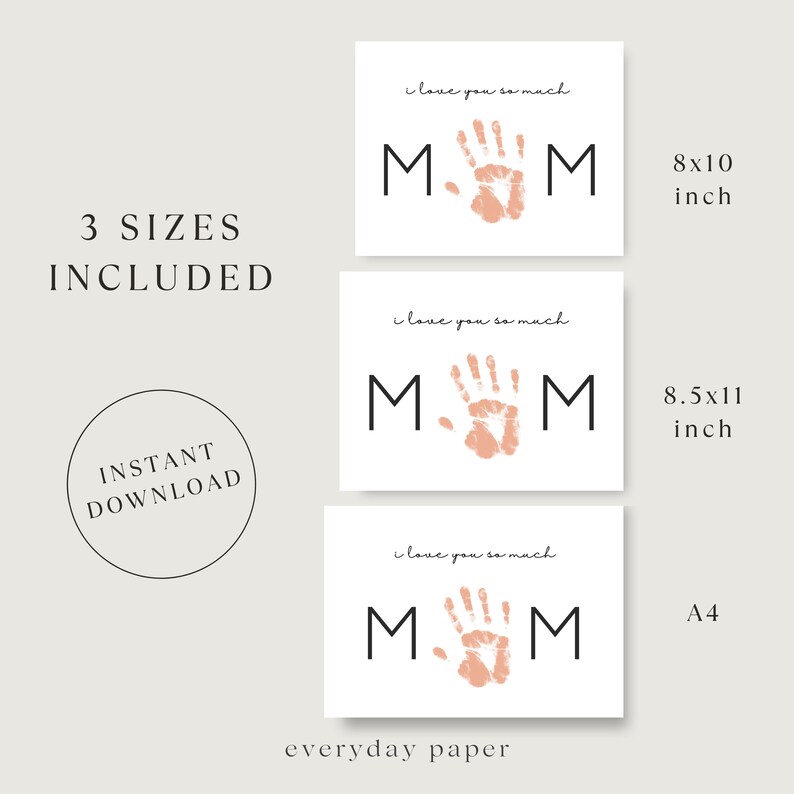 Mom Handprint Printable Mom Birthday Gift From Baby Handprint Art Craft ...