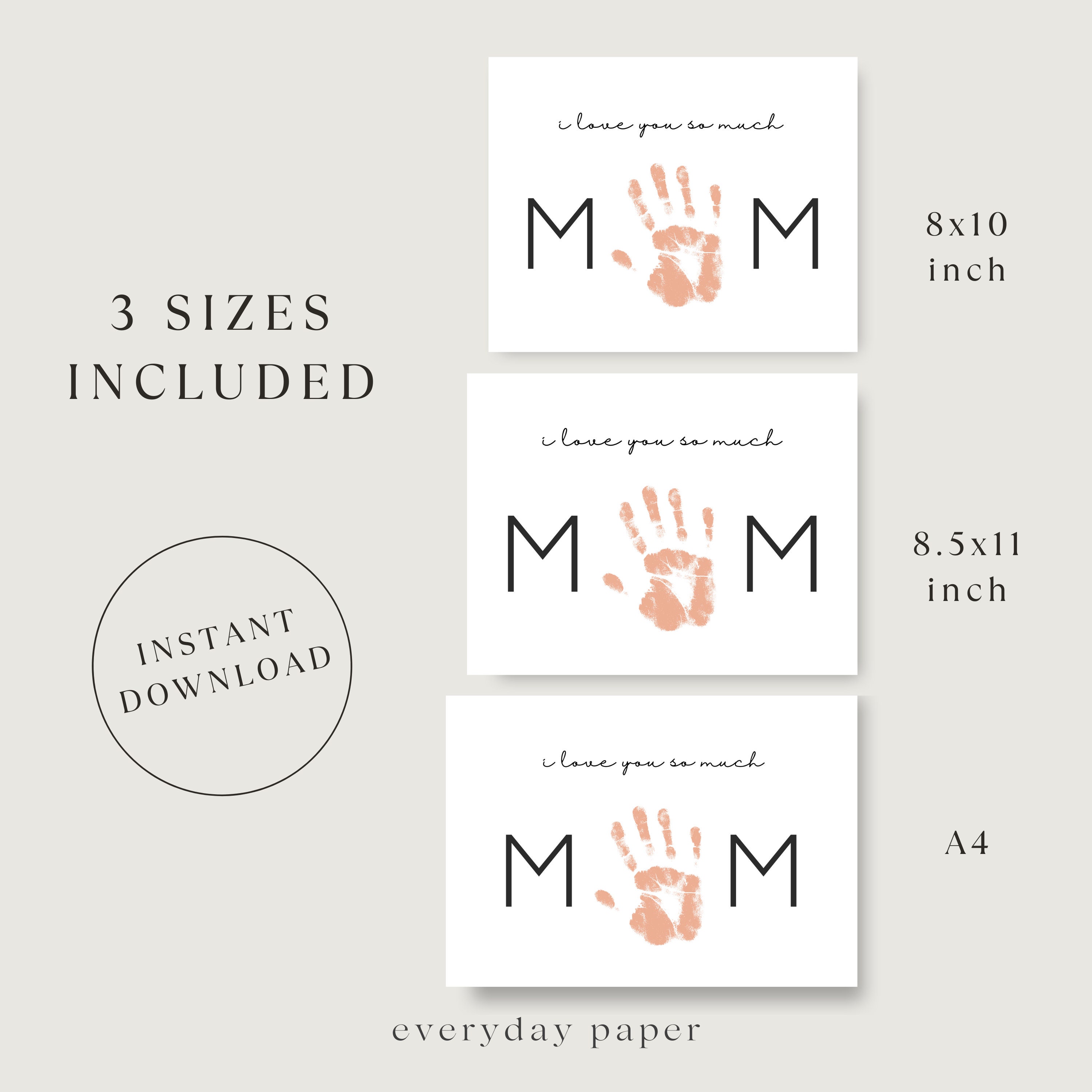 Mom Handprint Printable Mom Birthday Gift From Baby Handprint Art Craft ...