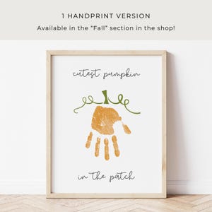 Pumpkin Handprint Craft for Two Kids, Fall Handprint Art Printable ...