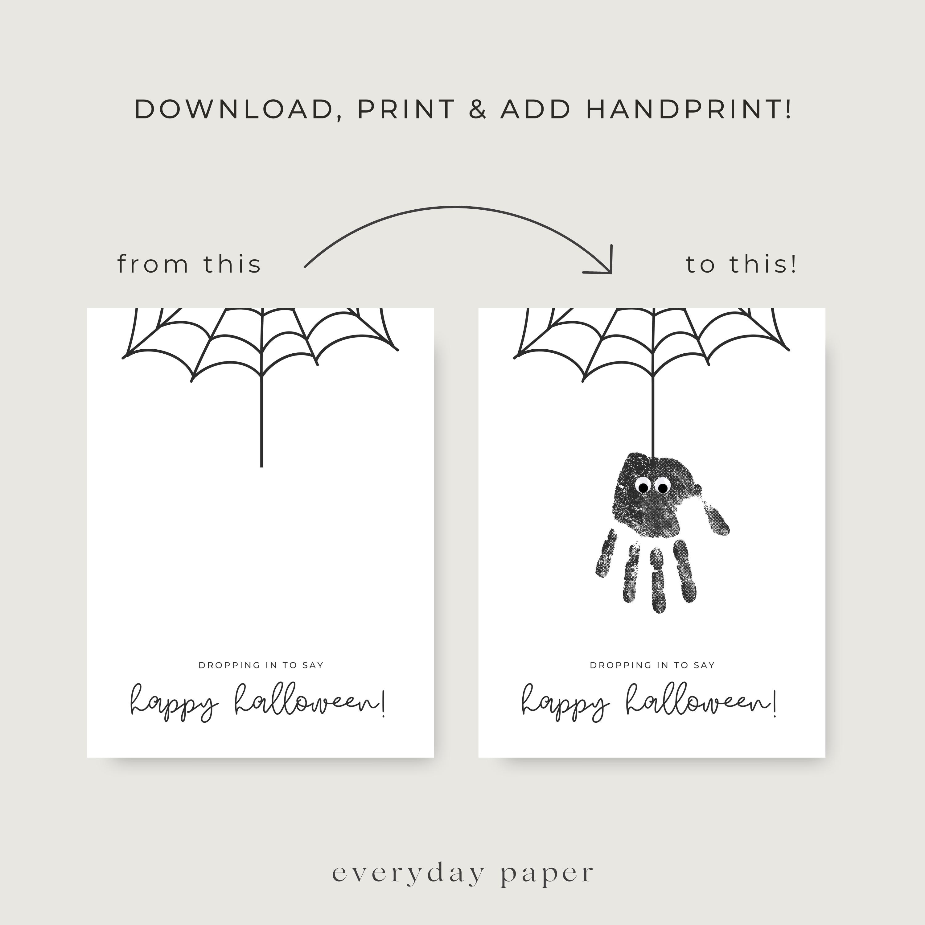Spider Handprint Craft, Happy Halloween Handprint Craft Printable ...