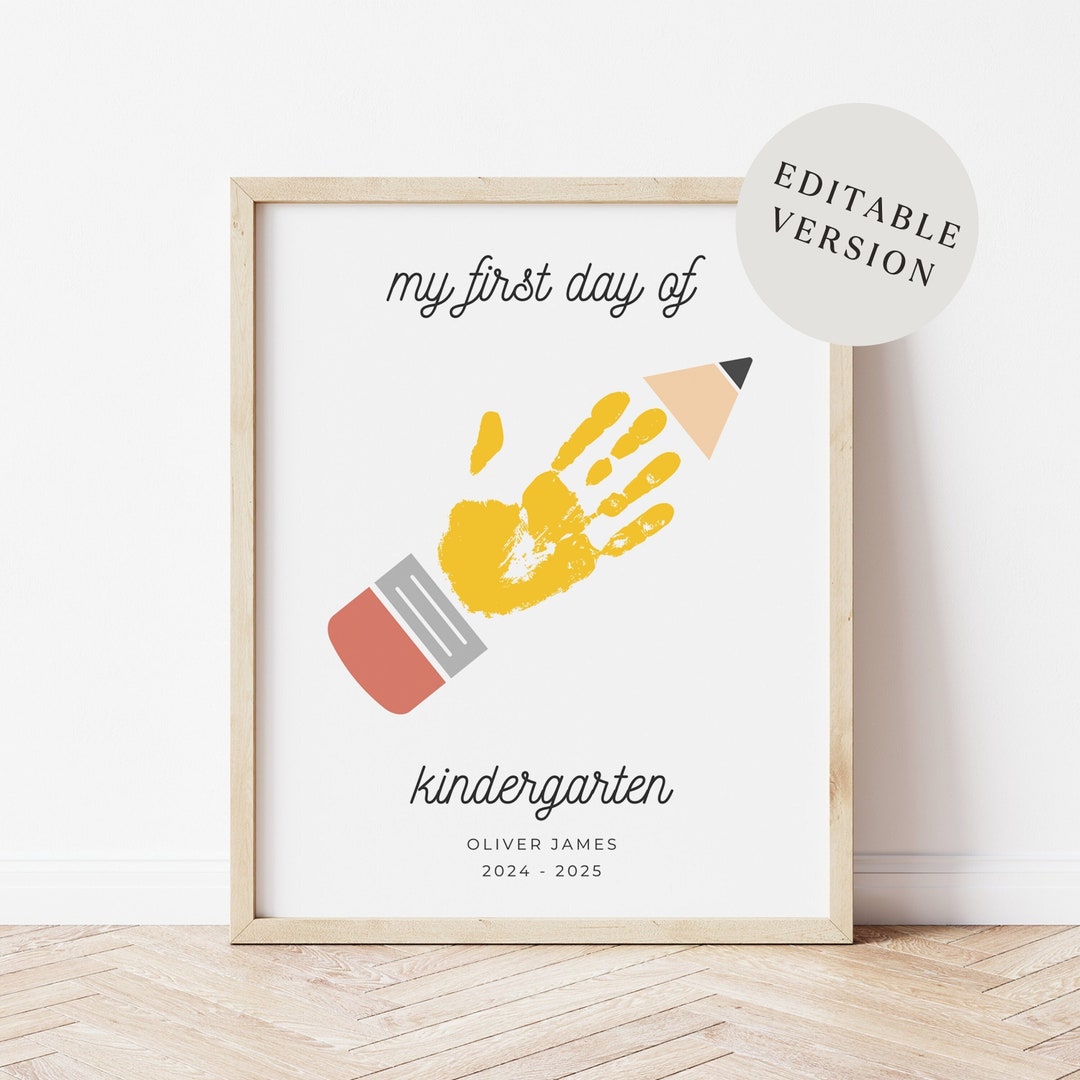 Editable First Day of School Pencil Handprint Craft | Back to School ...