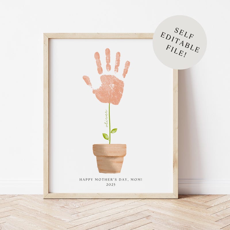 Mothers Day Handprint Art - Etsy