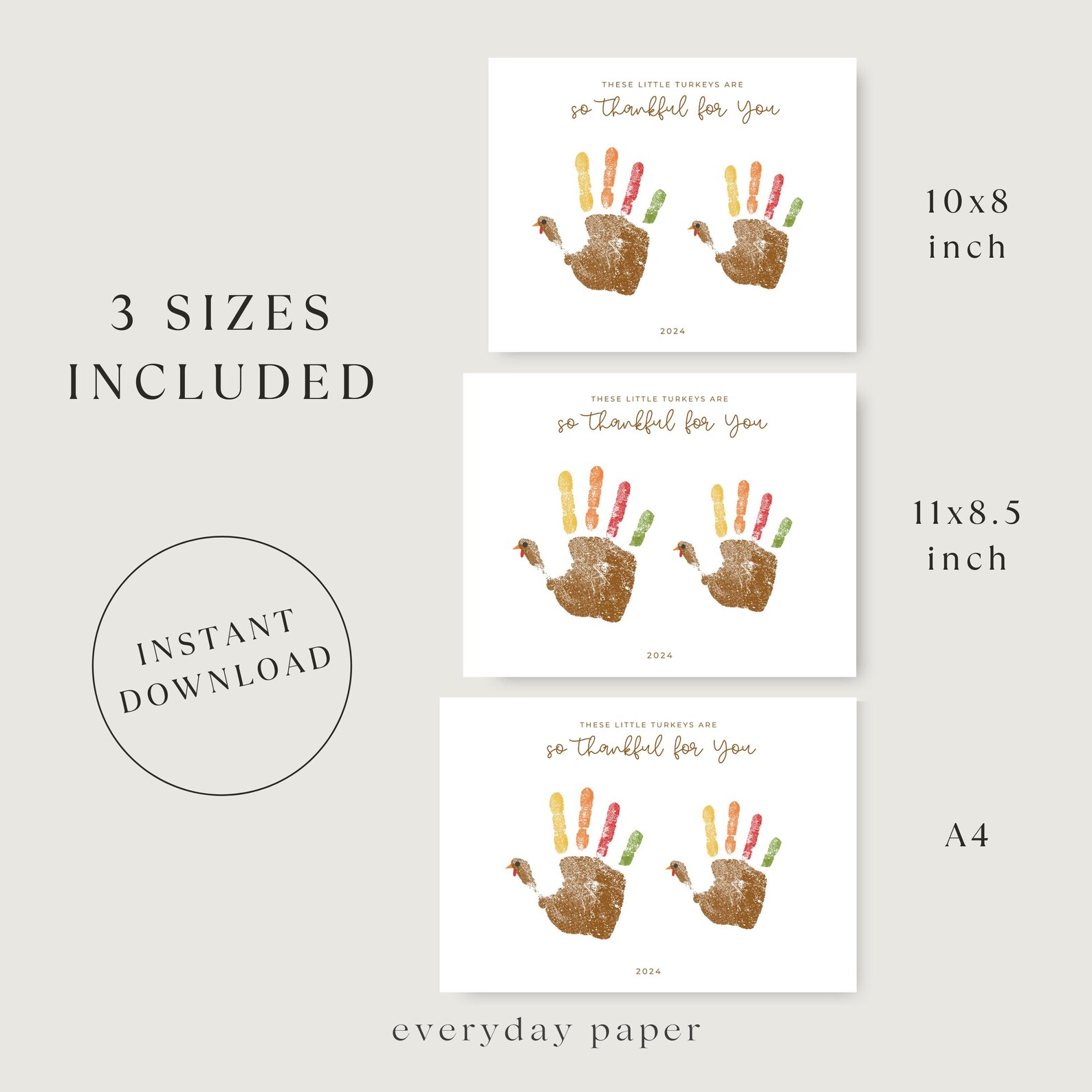 Thankful Turkey Handprint Craft, Happy Thanksgiving Blank Printable ...