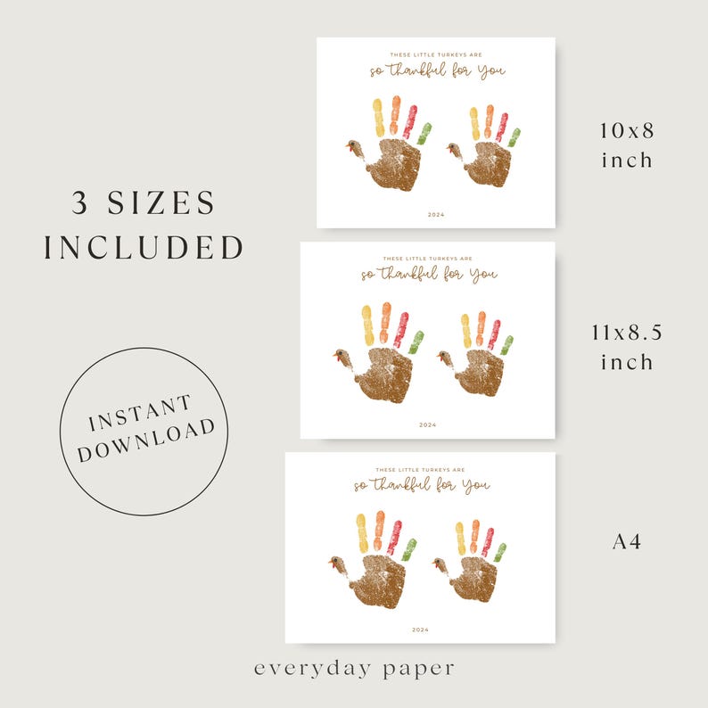 Thankful Turkey Handprint Craft, Happy Thanksgiving Blank Printable ...