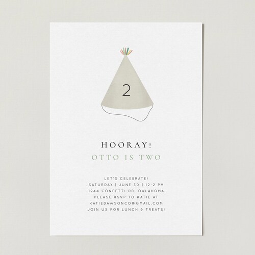 Party Hat Birthday Party Invitation Template Digital - Etsy