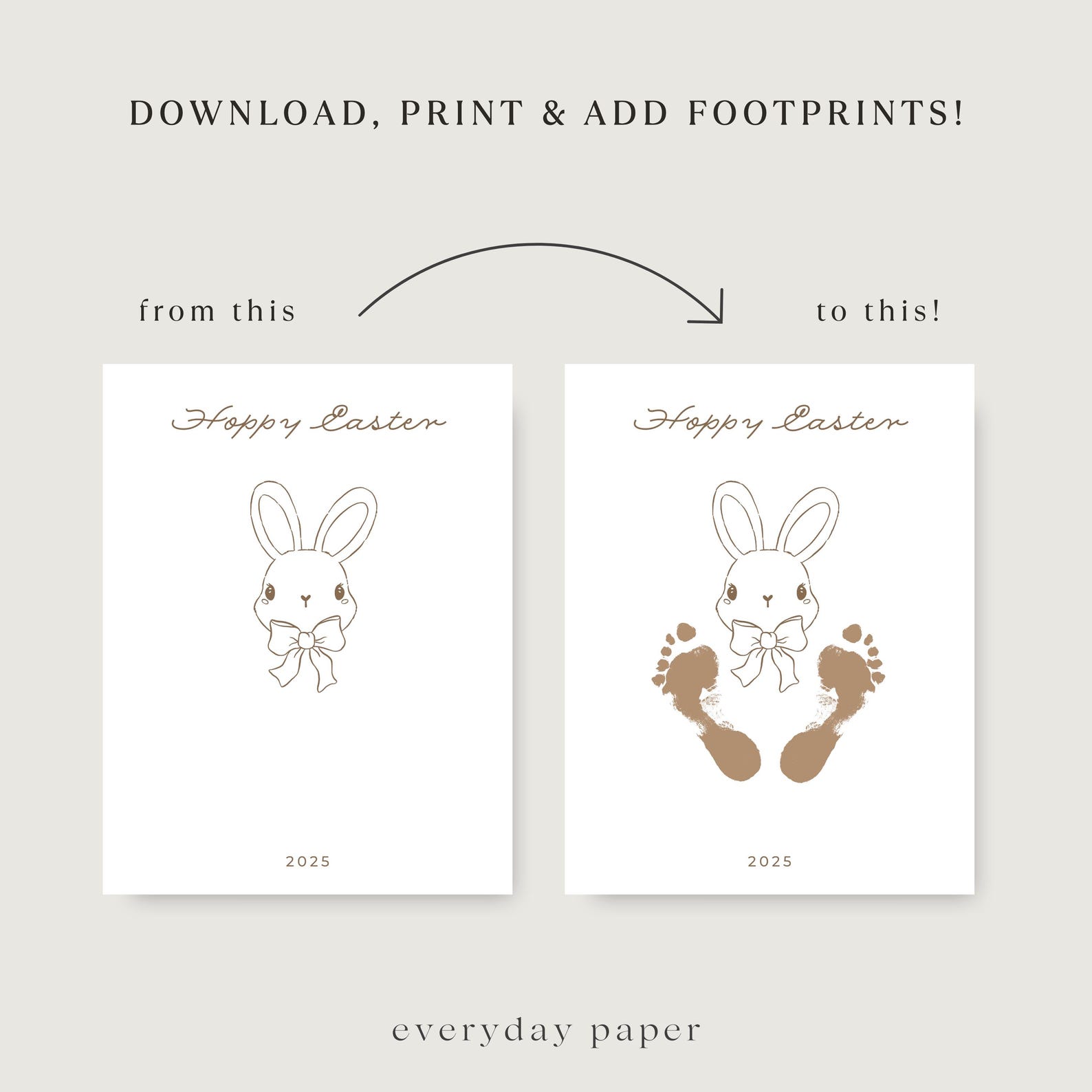 Hoppy Easter Footprint Craft, Bunny Footprints, Toddler Easter Art ...