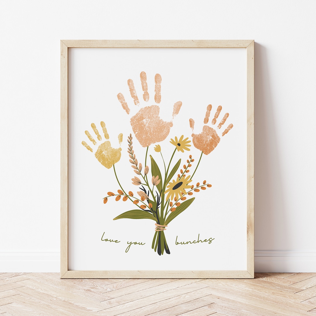 Handprint Art Printable | Flower Handprint Craft | Gift for Mom From ...