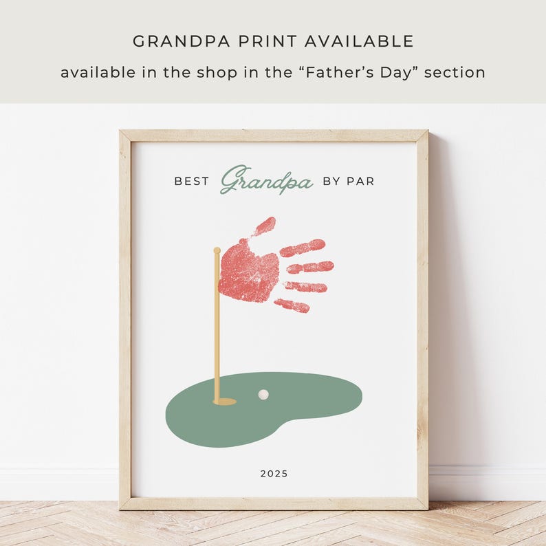 Best Dad by Par Golf Handprint Art Printable, Dad Golfing Father's Day ...