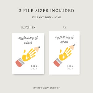 First Day of School Pencil Handprint Craft | Back to School Printable ...