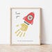 Rocket Ship Handprint Art Printable, to the Moon Craft, Dad Birthday ...