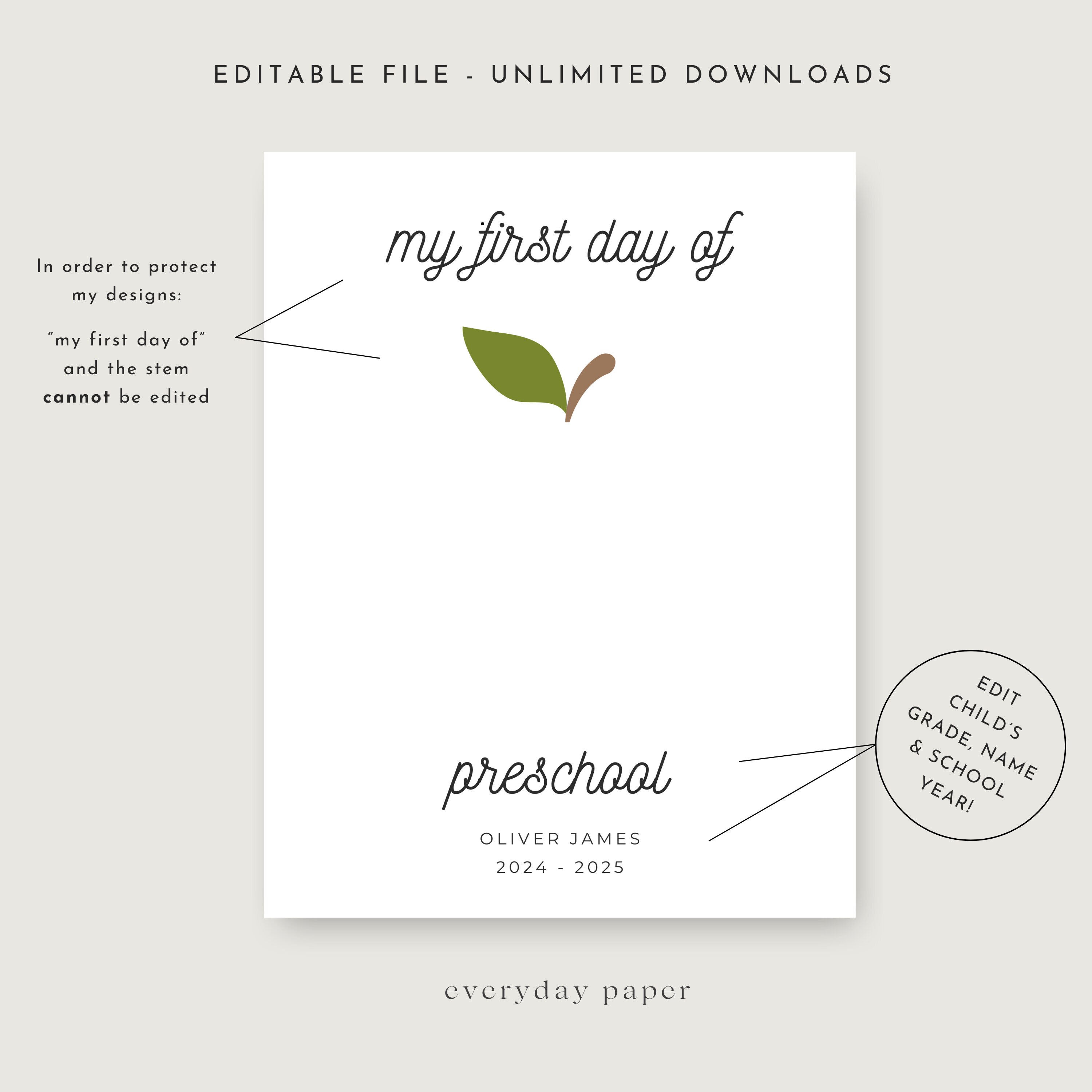 Apple First Day of School Handprint Craft Back to School Printable ...